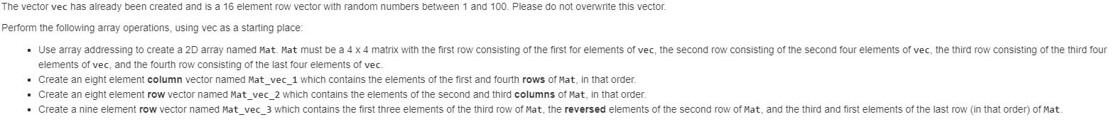 Solved The vector vec has already been created and is a 16 | Chegg.com