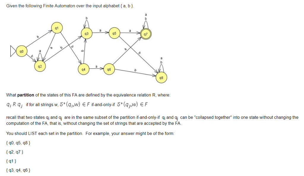 Solved Given the following Finite Automaton over the input | Chegg.com
