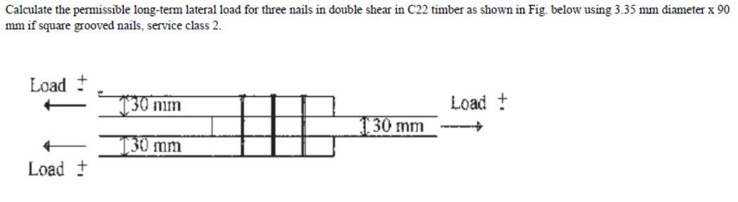 Solved Calculate the permissible long-term lateral load for | Chegg.com