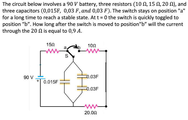 Solved The circuit below involves a 90 V battery, three | Chegg.com