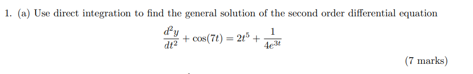(a) Use direct integration to find the general | Chegg.com