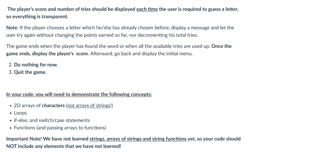 Solved Create a menu for the user to choose from, similar to | Chegg.com