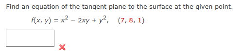 Solved Find an equation of the tangent plane to the surface | Chegg.com