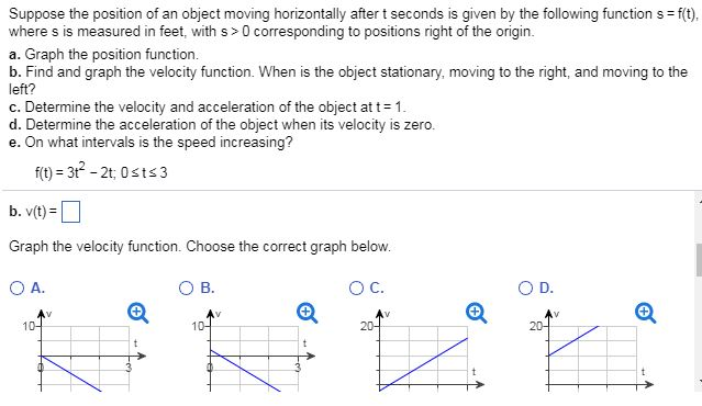 Solved Suppose the position of an object moving horizontally | Chegg.com