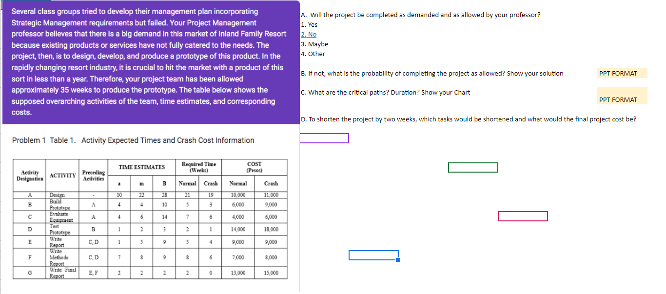 Solved Answer the following project management questions A | Chegg.com