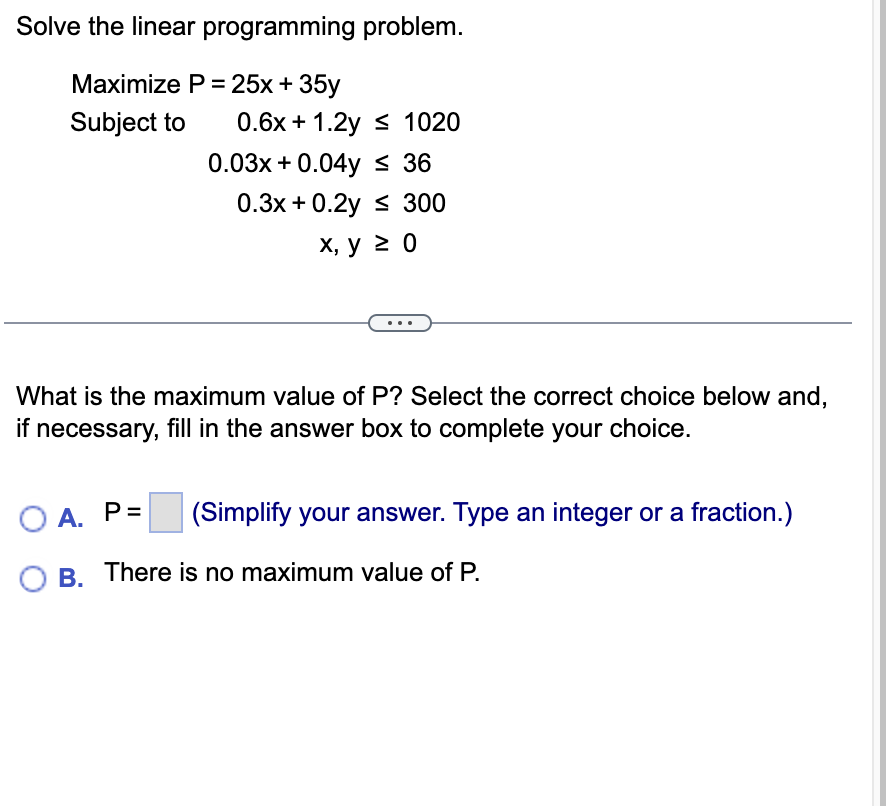 Solved Solve the linear programming problem. Maximize | Chegg.com