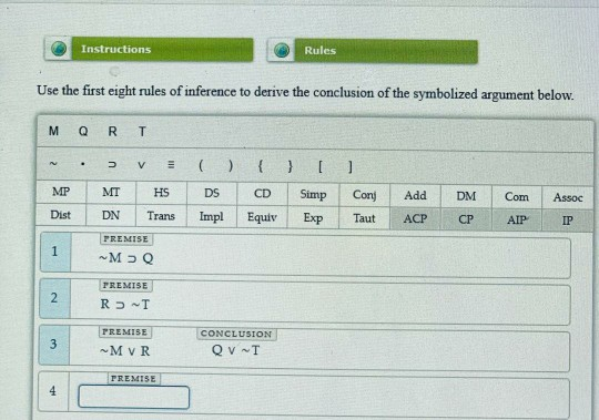 Solved Instructions Rules Use the first eight rules of | Chegg.com
