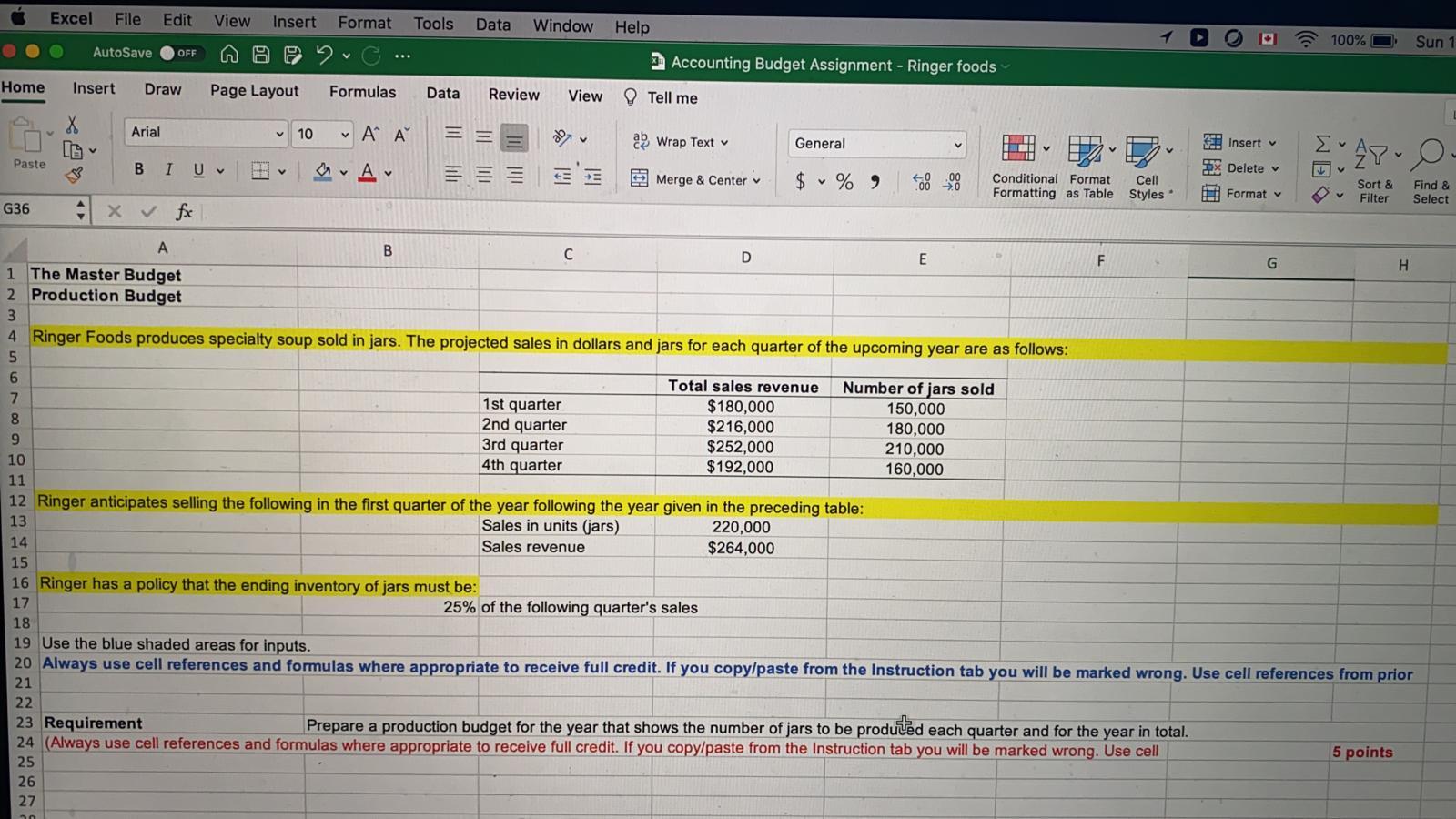 Solved Excel File Edit View Insert Format Tools Data Window | Chegg.com