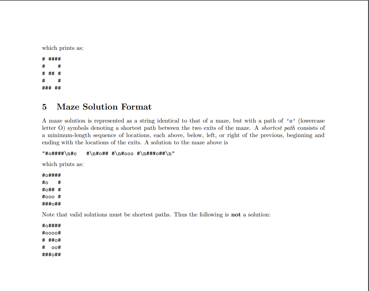 Solved CSCI 3333 Homework MZ1: Maze Solving 1 Introduction | Chegg.com