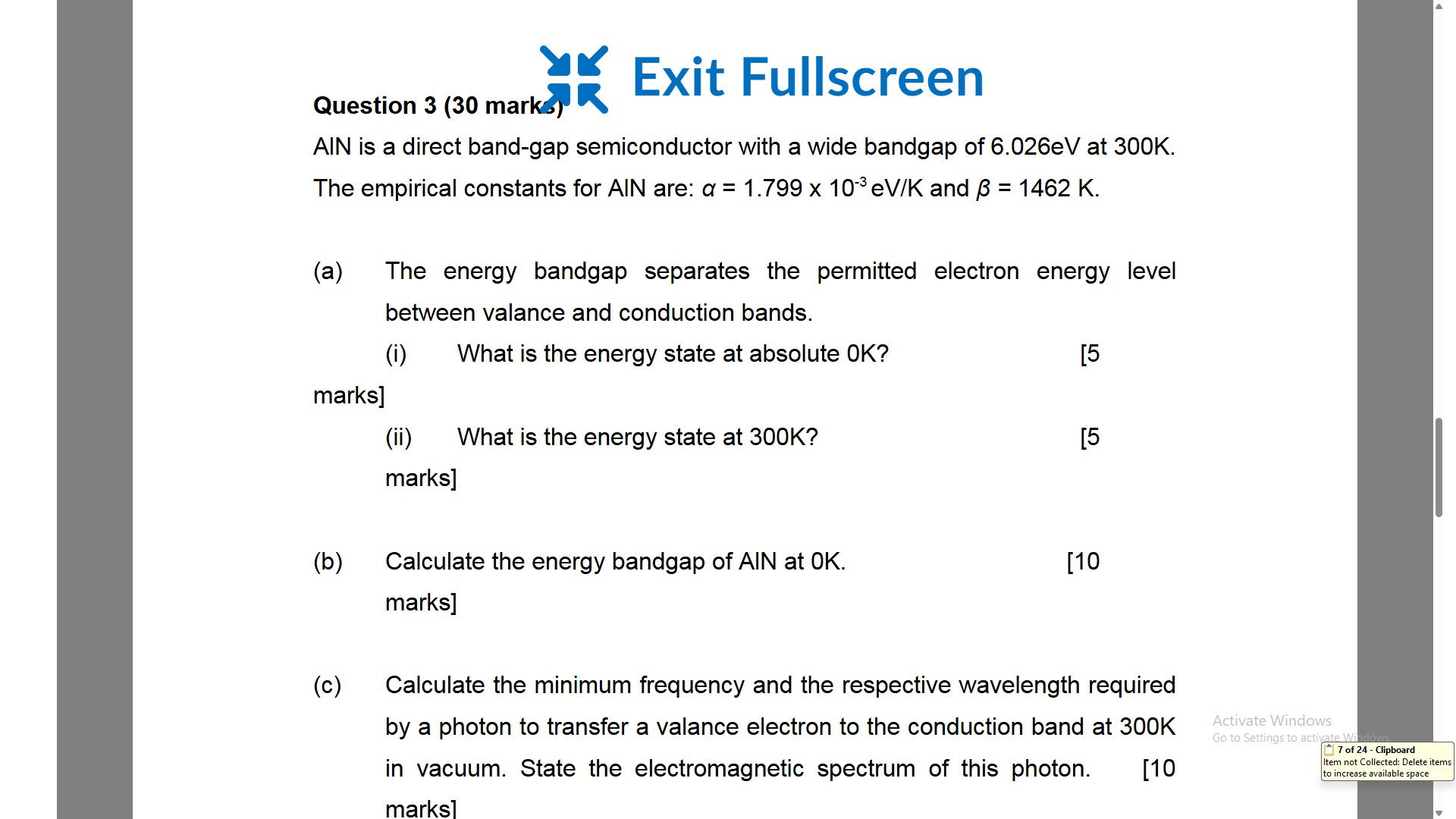 Solved Question 3 (30 ﻿marks) ﻿Exit Fullscreen AIN is a | Chegg.com