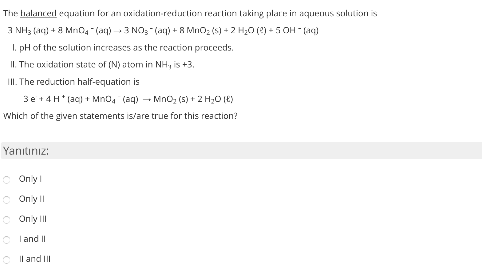 Solved + The balanced equation for an oxidation-reduction | Chegg.com