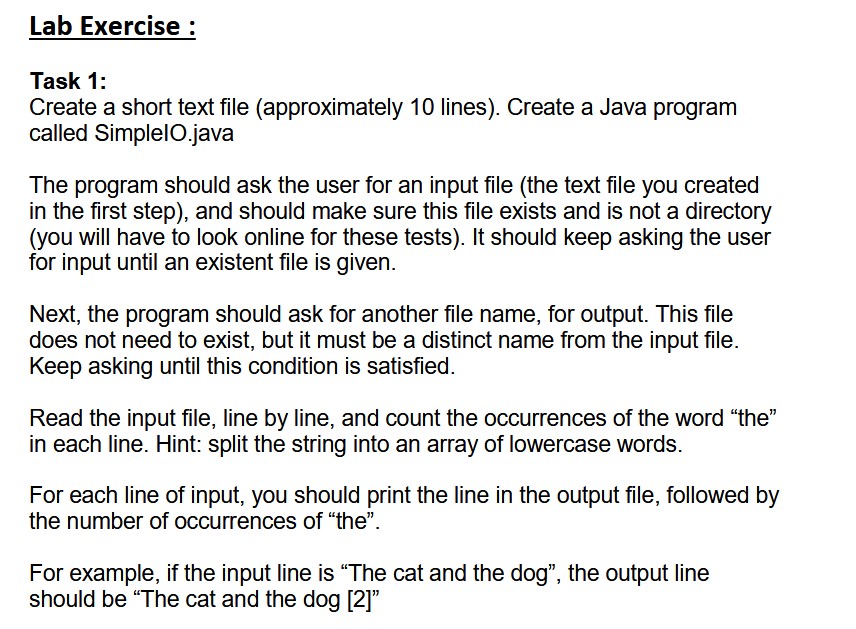 Task 1: Create a short text file (approximately 10 | Chegg.com