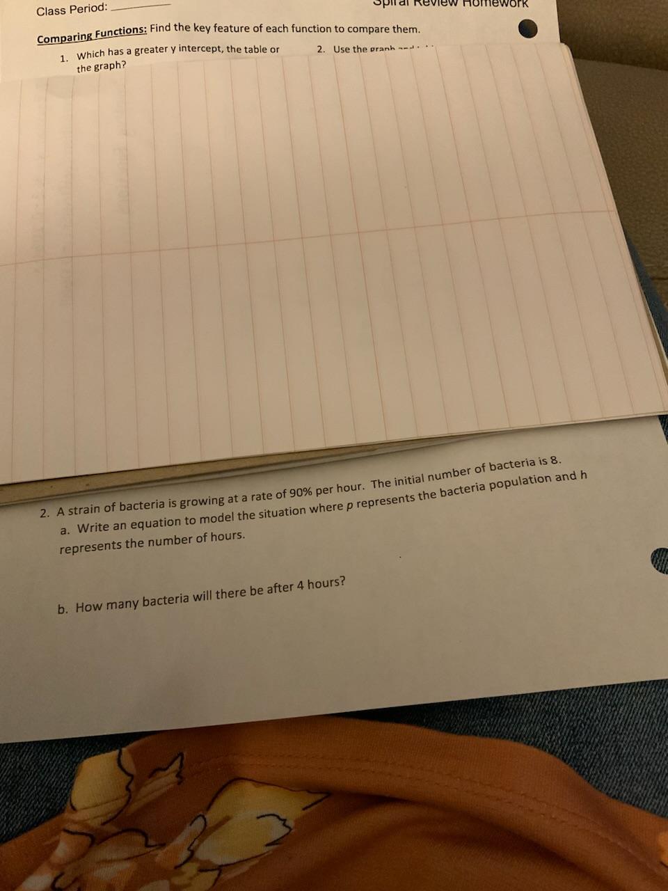 Solved Class Period: Comparing Functions: Find the key | Chegg.com