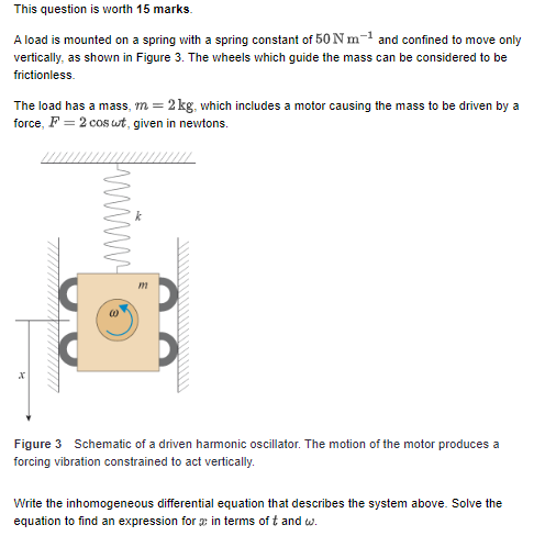 Solved This question is worth 15 marks. A load is mounted on | Chegg.com