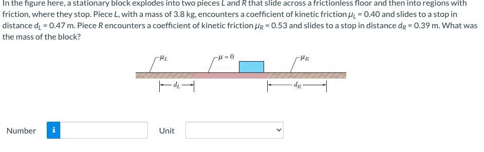 Solved In the figure here, a stationary block explodes into | Chegg.com