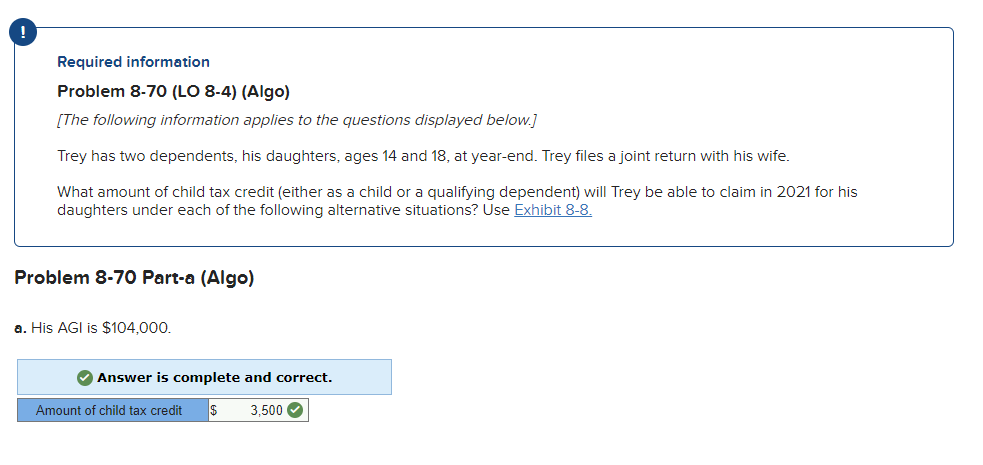 Solved Required information Problem 8-70 (LO 8-4) (Algo) | Chegg.com