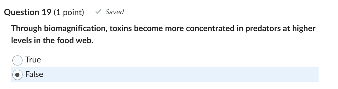 Solved Through biomagnification, toxins become more | Chegg.com