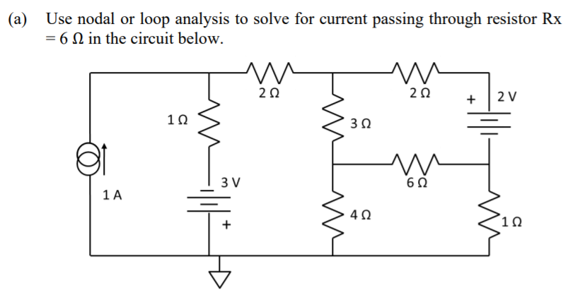 Solved (a) Use nodal or loop analysis to solve for current | Chegg.com