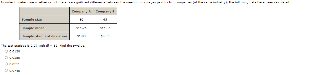 Solved In order to determine whether or not there is a | Chegg.com