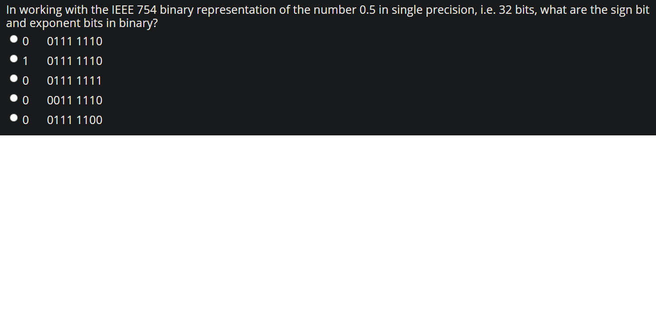 Solved In working with the IEEE 754 binary representation of | Chegg.com