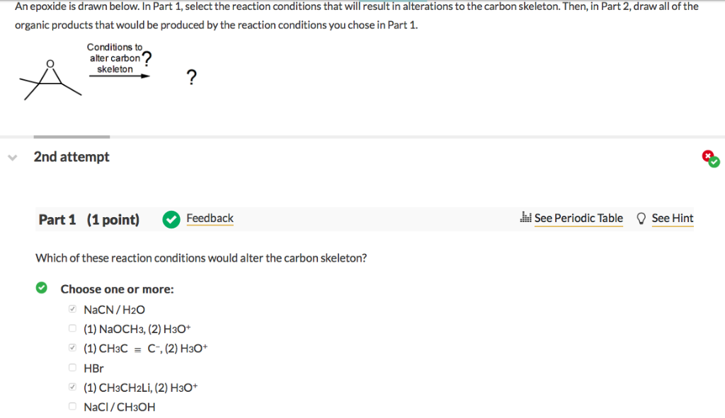 Solved An epoxide is drawn below. In Part 1, select the | Chegg.com