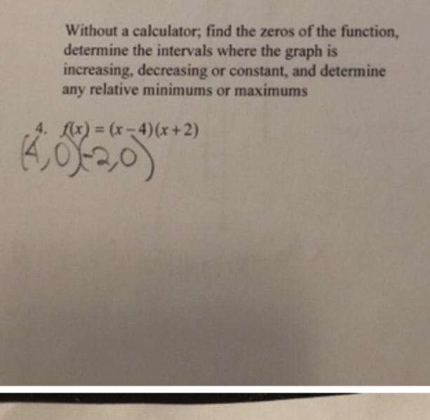 Solved Without a calculator; find the zeros of the function, | Chegg.com