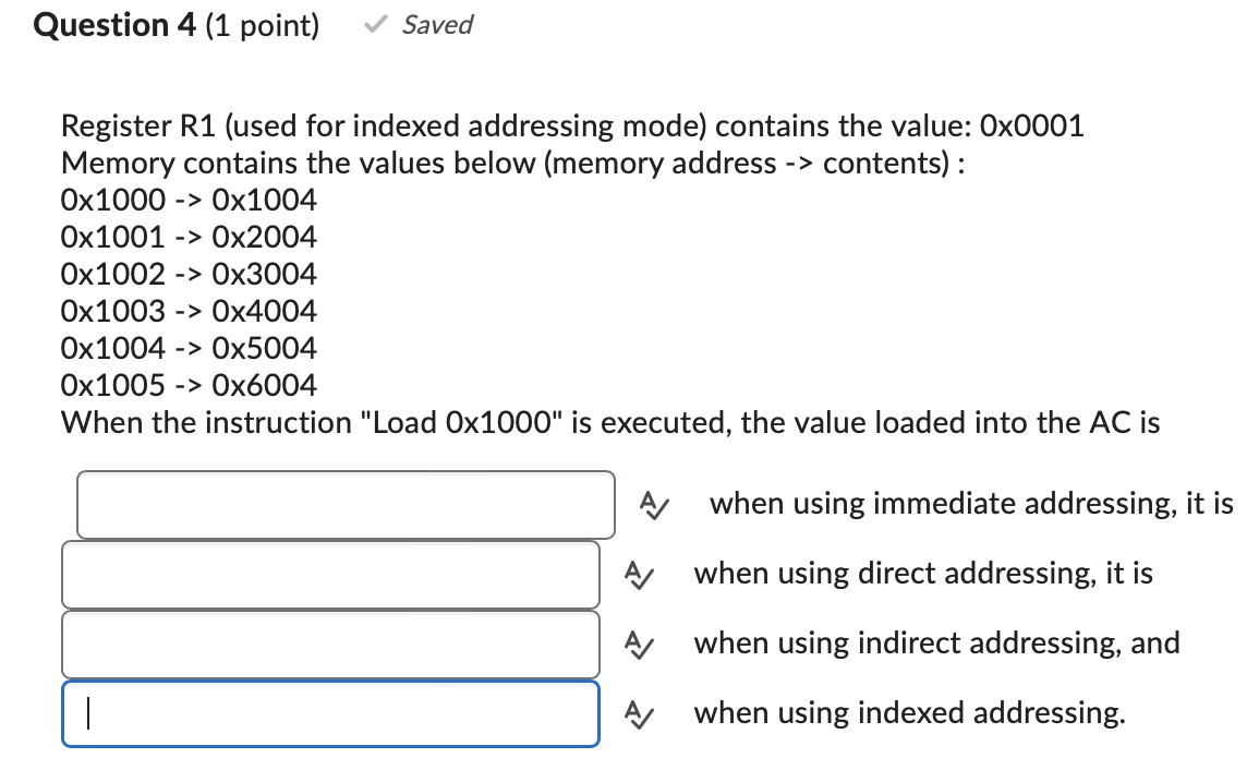 Solved Register R1 (used for indexed addressing mode) | Chegg.com