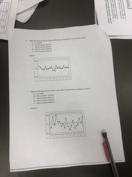 Solved 4. Apply t the Westem Electric Rules to the chart Is | Chegg.com