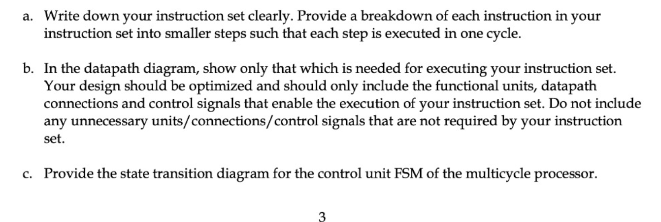 a. Write down your instruction set clearly. Provide a | Chegg.com
