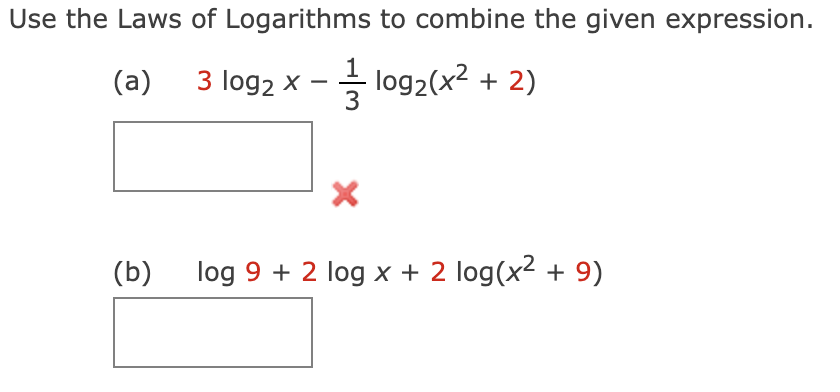 Solved Use the Laws of Logarithms to combine the given | Chegg.com