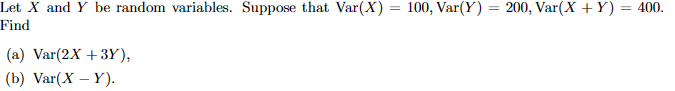Solved Let X and Y be random variables. Suppose that | Chegg.com