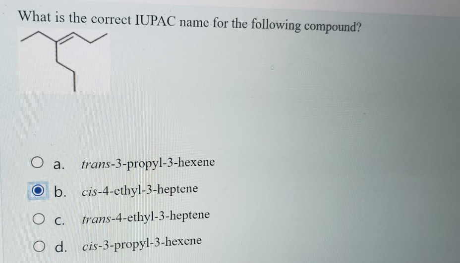Solved What is the correct IUPAC name for the following | Chegg.com
