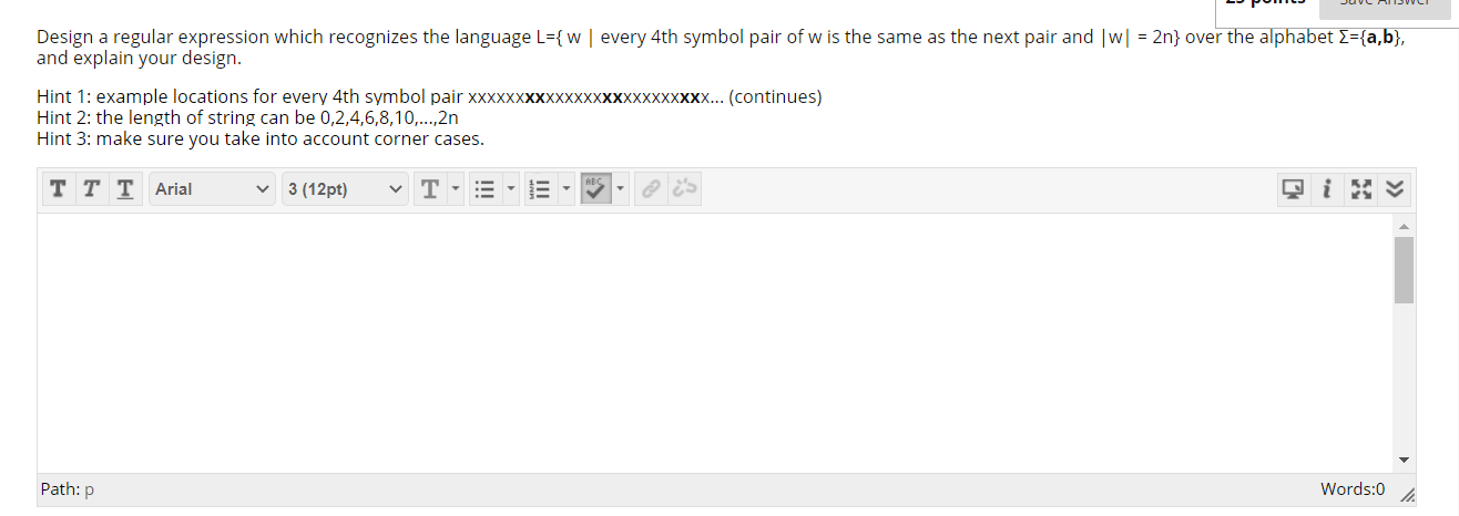 Solved Design a regular expression which recognizes the | Chegg.com