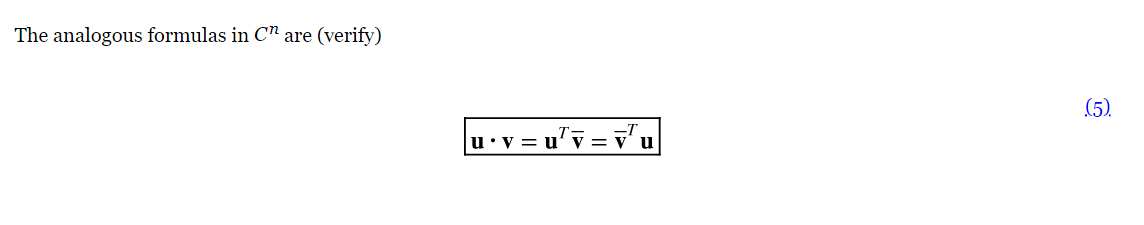 Solved The analogous formulas in Cn are (verify) | Chegg.com