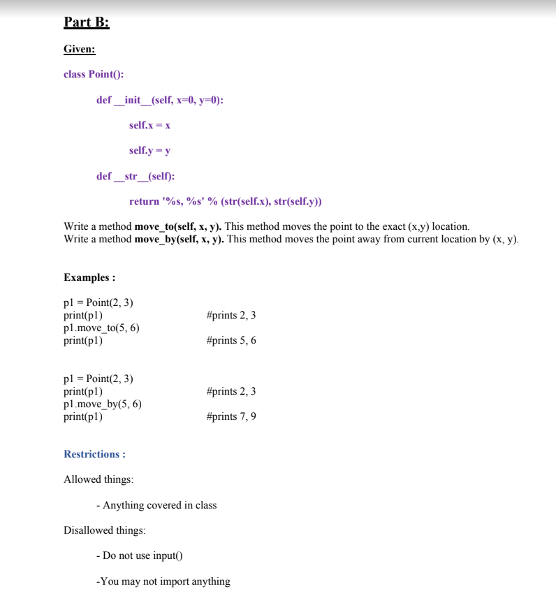 Problem Description Part A: Write a function | Chegg.com