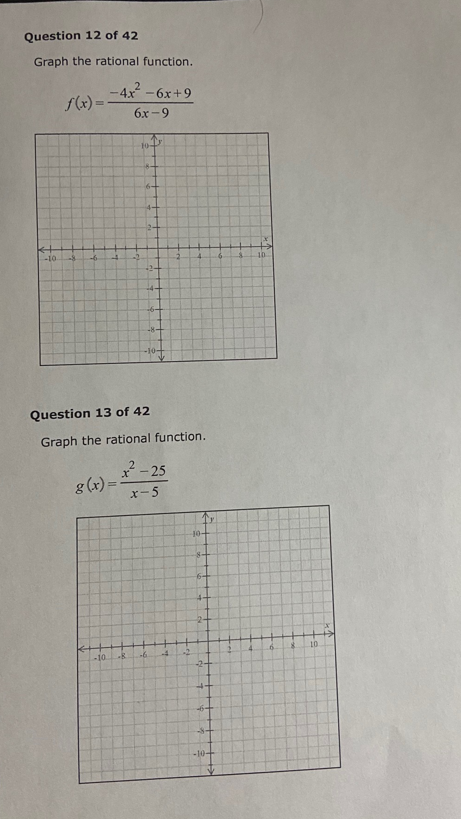 Solved Question 12 ﻿of 42Graph the rational | Chegg.com