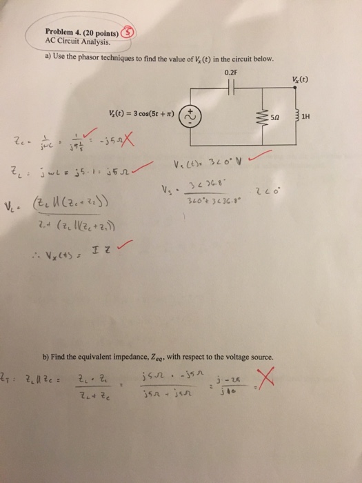 Solved AC Circuit Analysis. a) Use the phasor techniques to | Chegg.com