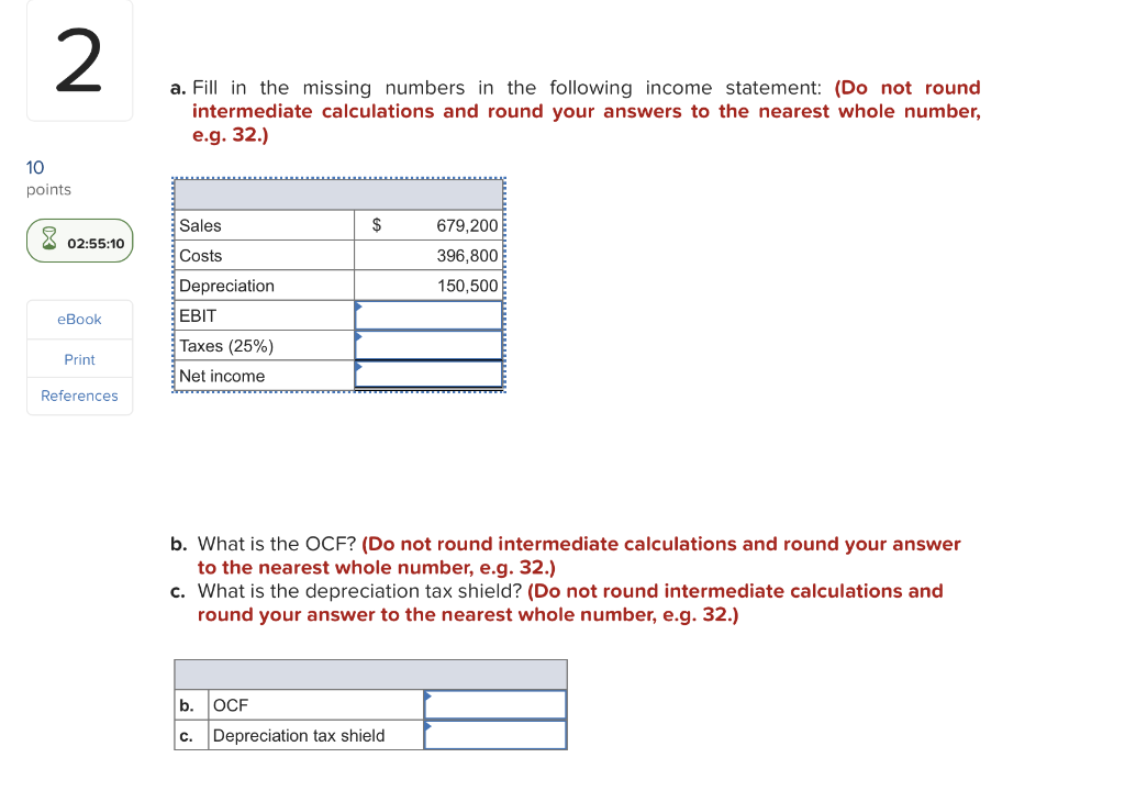 Solved a. Fill in the missing numbers in the following | Chegg.com
