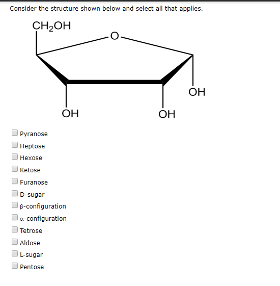 Solved Consider the structure shown below and select all | Chegg.com