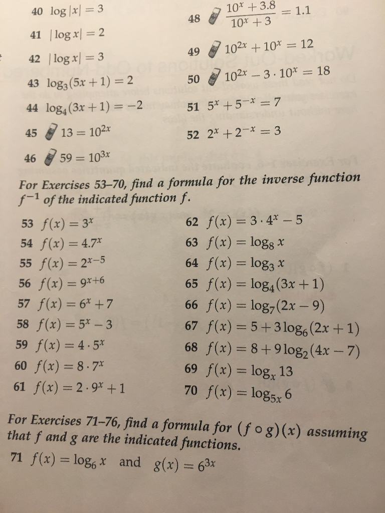 Solved 40 Log x 3 10 3 8 1 1 10x 3 41 Log X1 2 Chegg