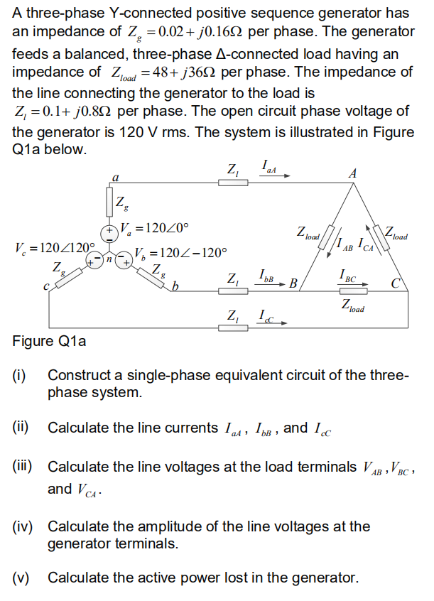Solved 8 A three-phase Y-connected positive sequence | Chegg.com