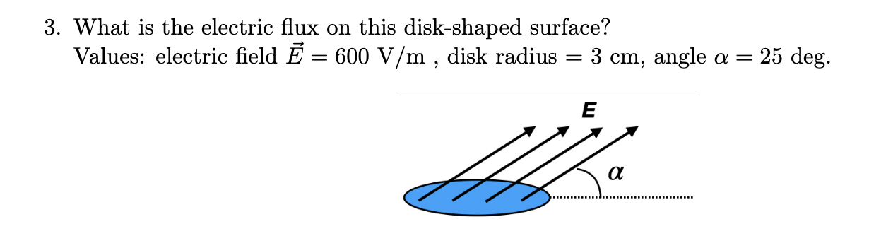 Solved 3. What is the electric flux on this disk-shaped | Chegg.com