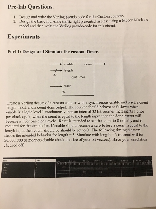 Design and write the Verilog pseudo code the Custom | Chegg.com