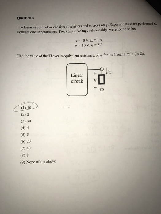 Solved The linear circuit below consists of resistors and | Chegg.com