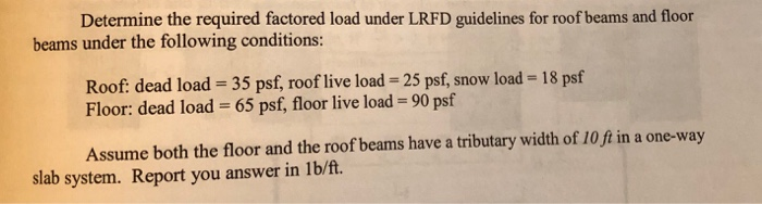 Solved Determine the required factored load under LRFD | Chegg.com