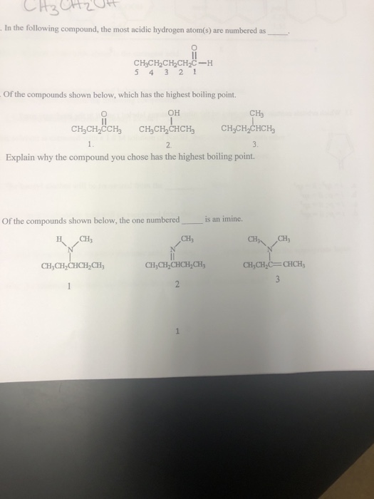 Solved In the following compound, the most acidic hydrogen | Chegg.com