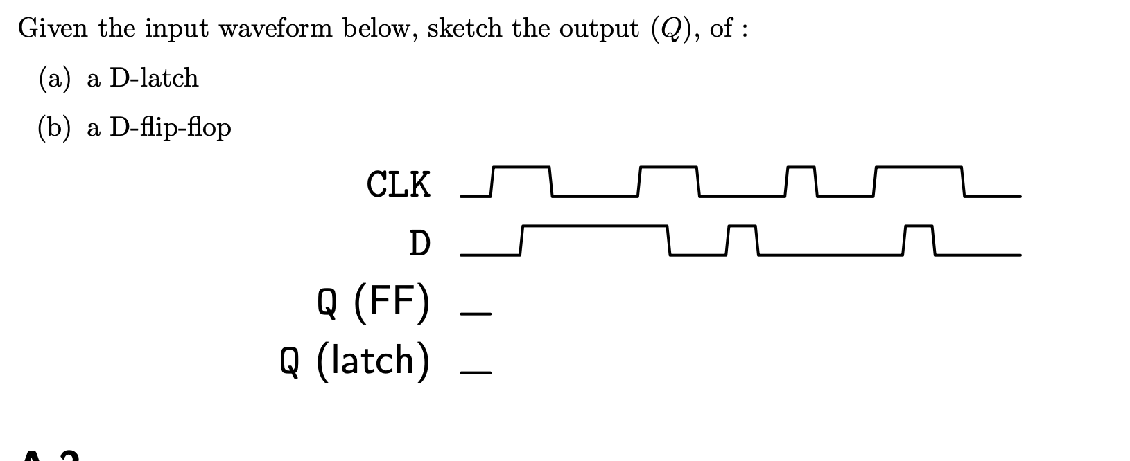 Solved Given the input waveform below, sketch the output | Chegg.com