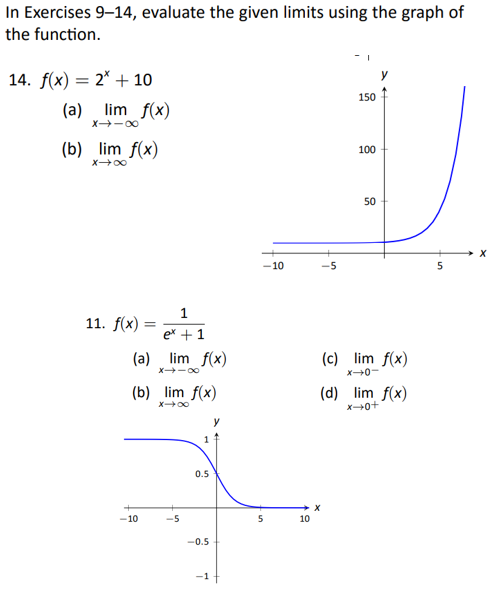 Solved In Exercises 9–14, evaluate the given limits using | Chegg.com