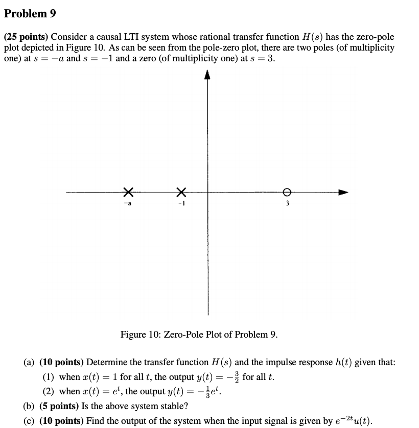 Solved Problem 9 (25 points) Consider a causal LTI system | Chegg.com Solved Problem 9 (25 points) Consider a causal LTI system | Chegg.com