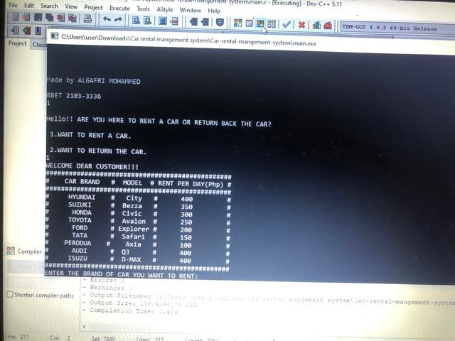 Solved Executing Dev C311 File Edit Search View Project 2053